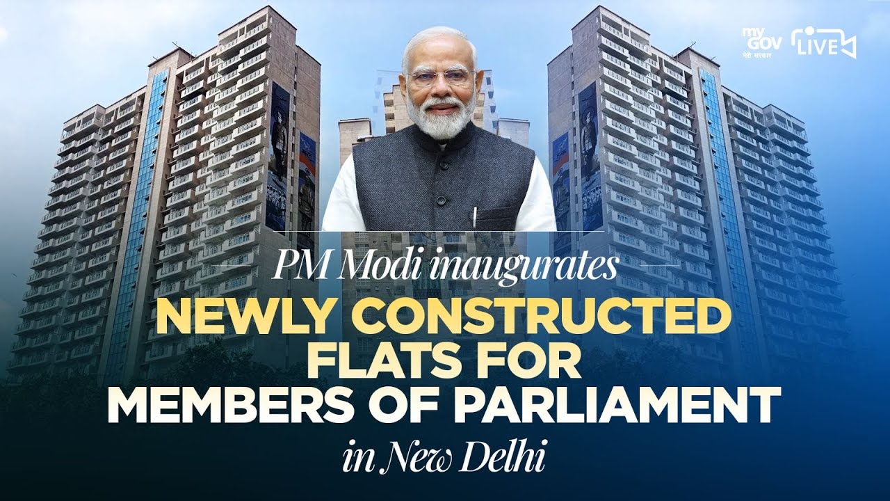 LIVE: PM Modi inaugurates newly constructed flats for Members of ...