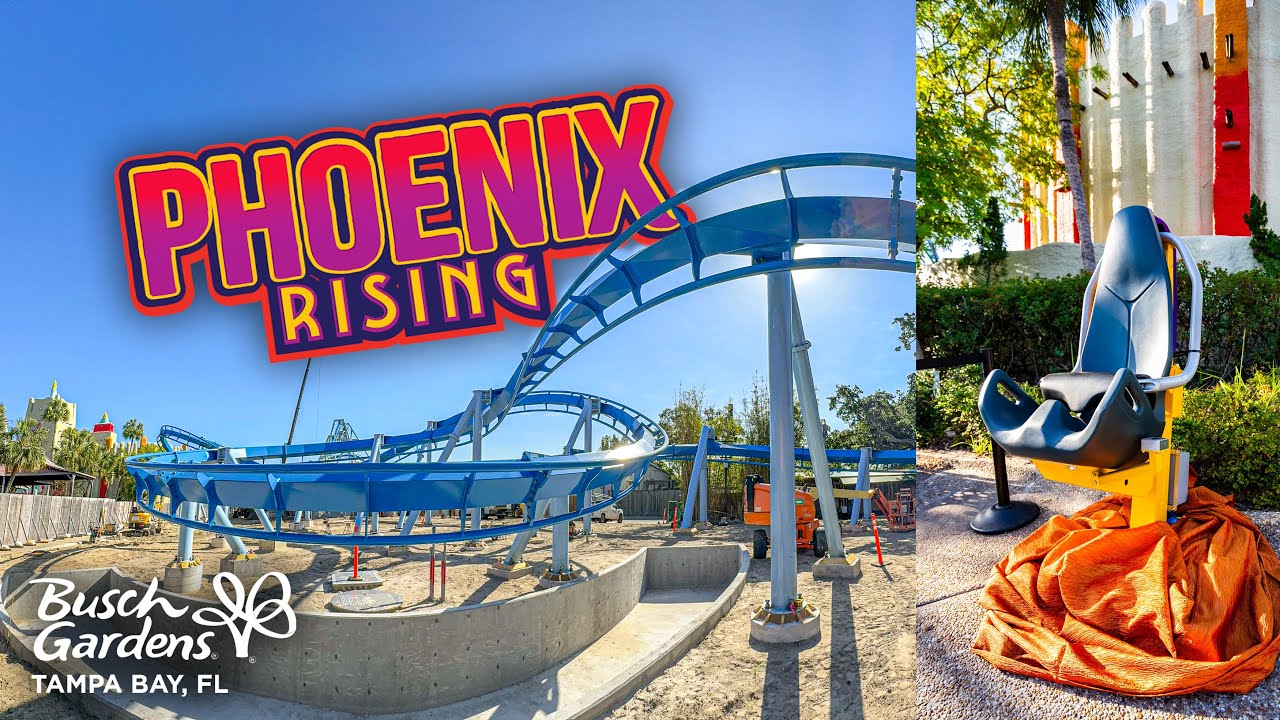 PHOENIX RISING coaster 👷‍♂️ construction tour at Busch Gardens Tampa ...