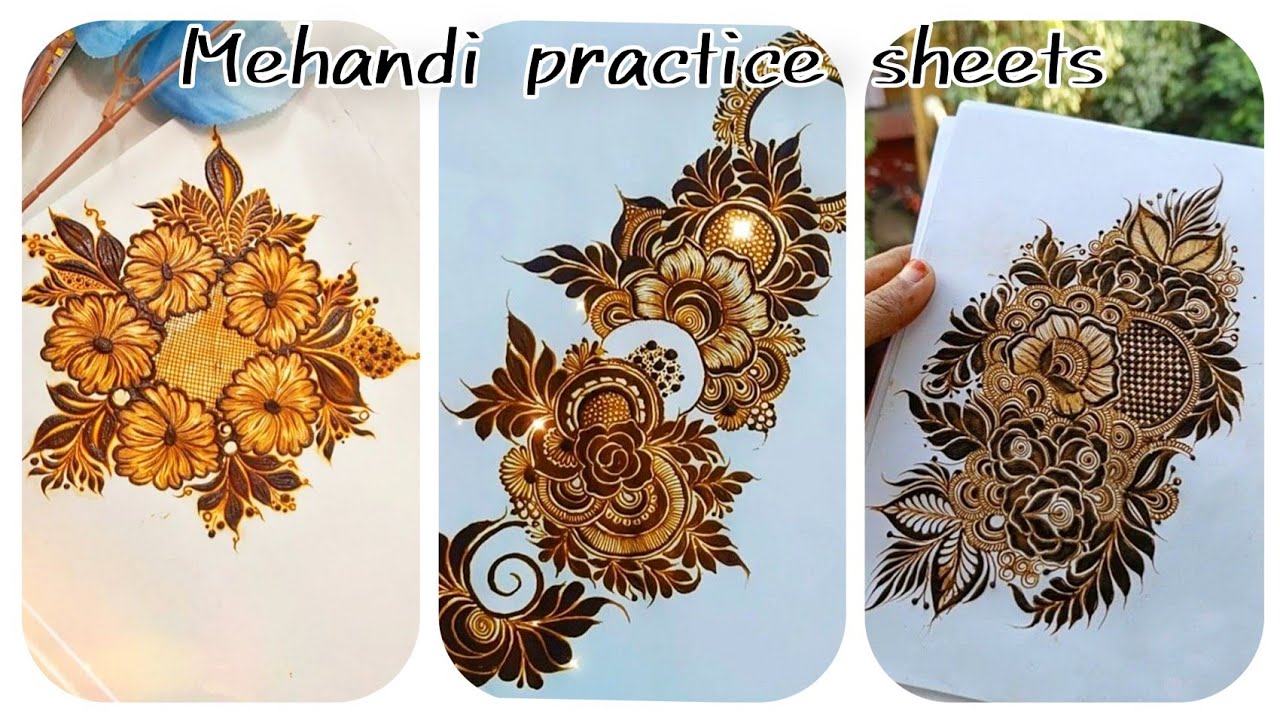 henna practice sheet / mehandi tattoo - YouTube