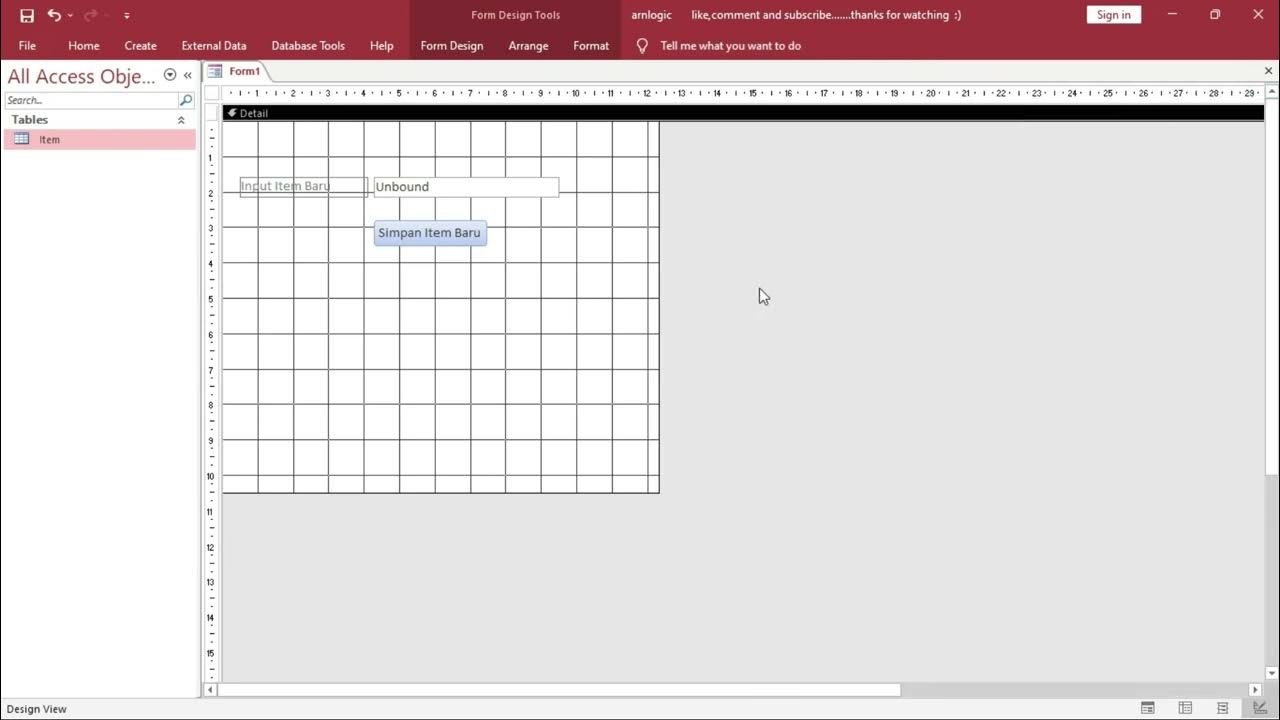 Form Input data menggunakan Macro dan Query Append di Microsoft Access - YouTube