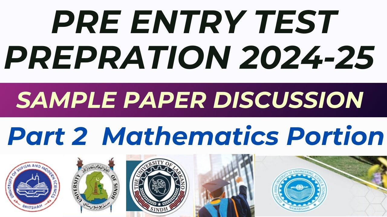 Entry test Prepration 2024-25 SAMPLE PAPER Mathematics | University of ...