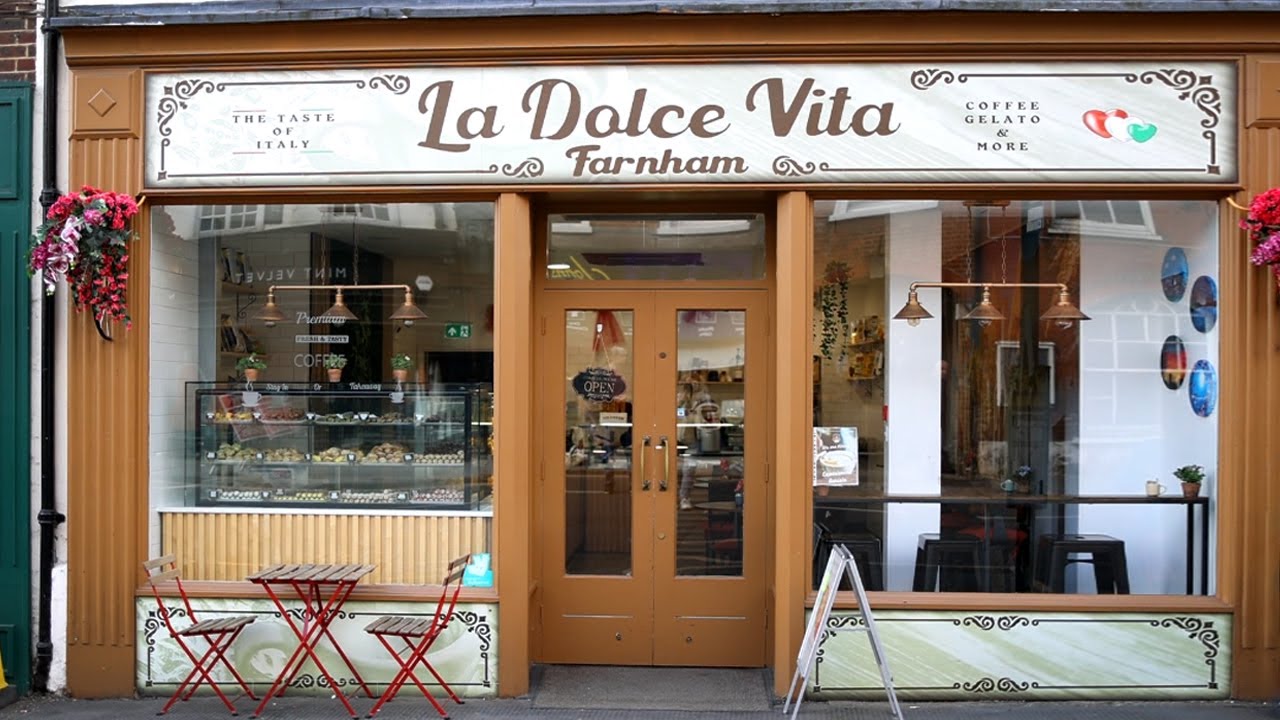 Italian Café in the Heart of Farnham – La Dolce Vita - YouTube