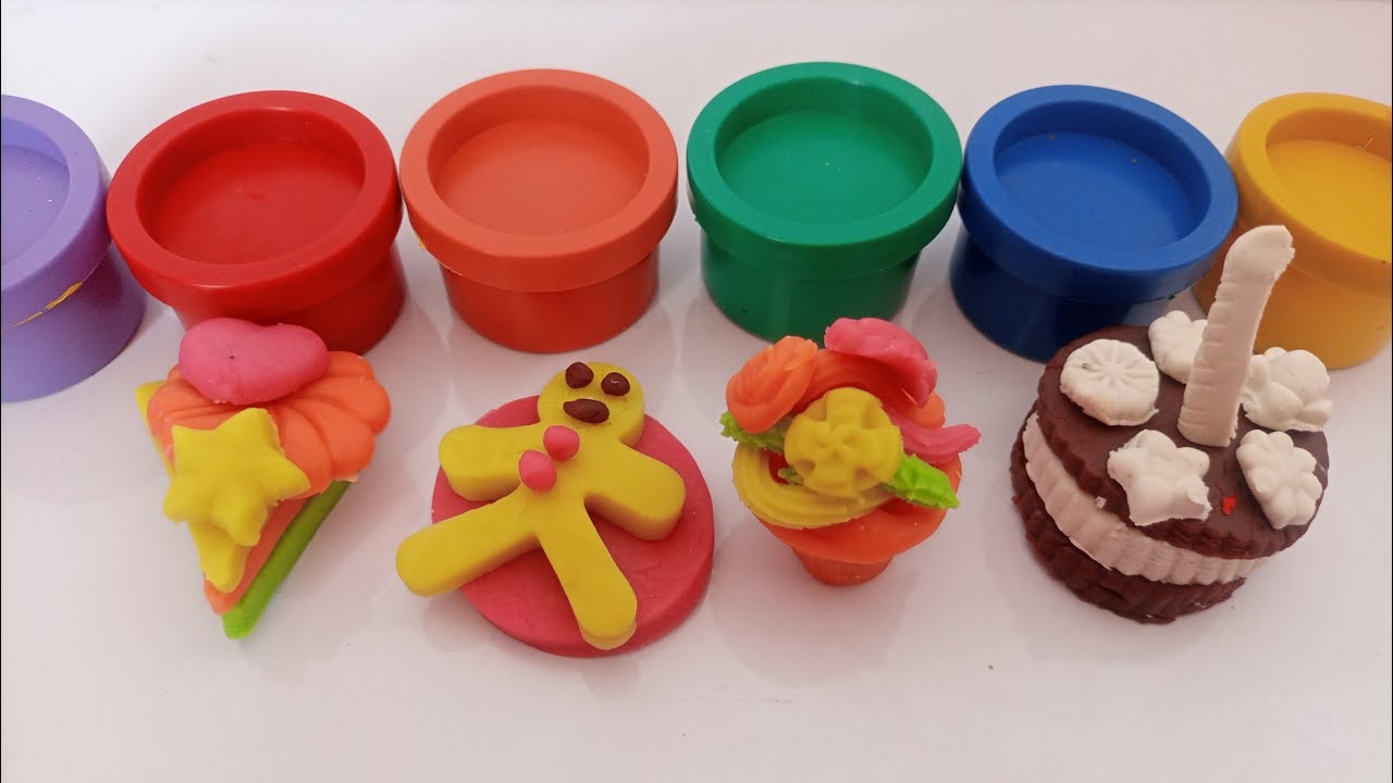 Making cake || making cake for birthday || barbie play doh cake set ...