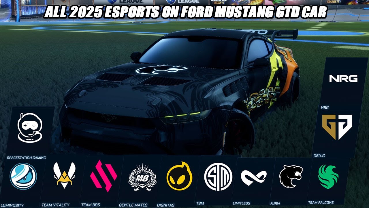 Showcasing All 2025 Esports Decals On Ford Mustang GTD Car - Rocket ...