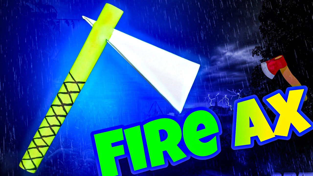 DIY | Paper BATTLE AXE | How to make a paper Battle Axe | Easy origami ...