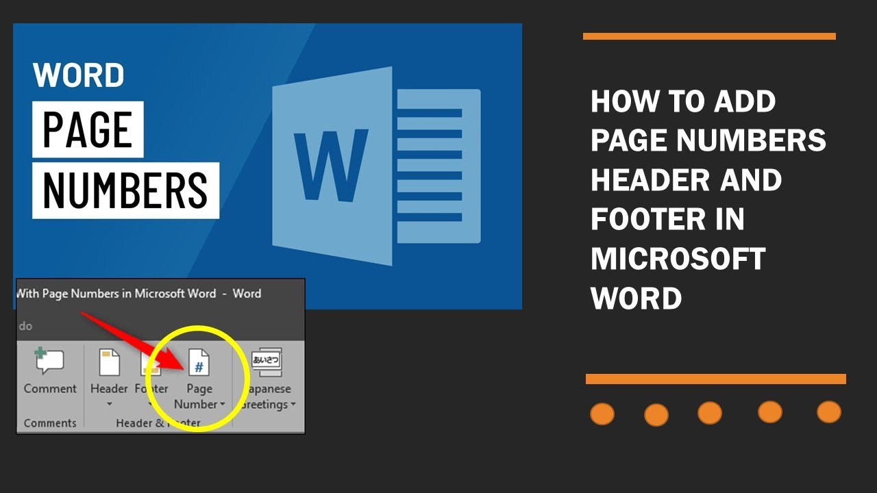 How to add page numbers, header and footer in Ms word#pagenumbers# ...