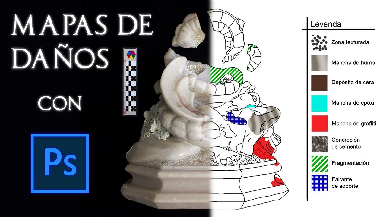 TUTORIAL: Mapa de daños con Photoshop [ Conservación y Restauración ] - YouTube