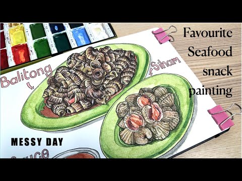 Paint with me - Shell seafood | Balitong and Siham - YouTube
