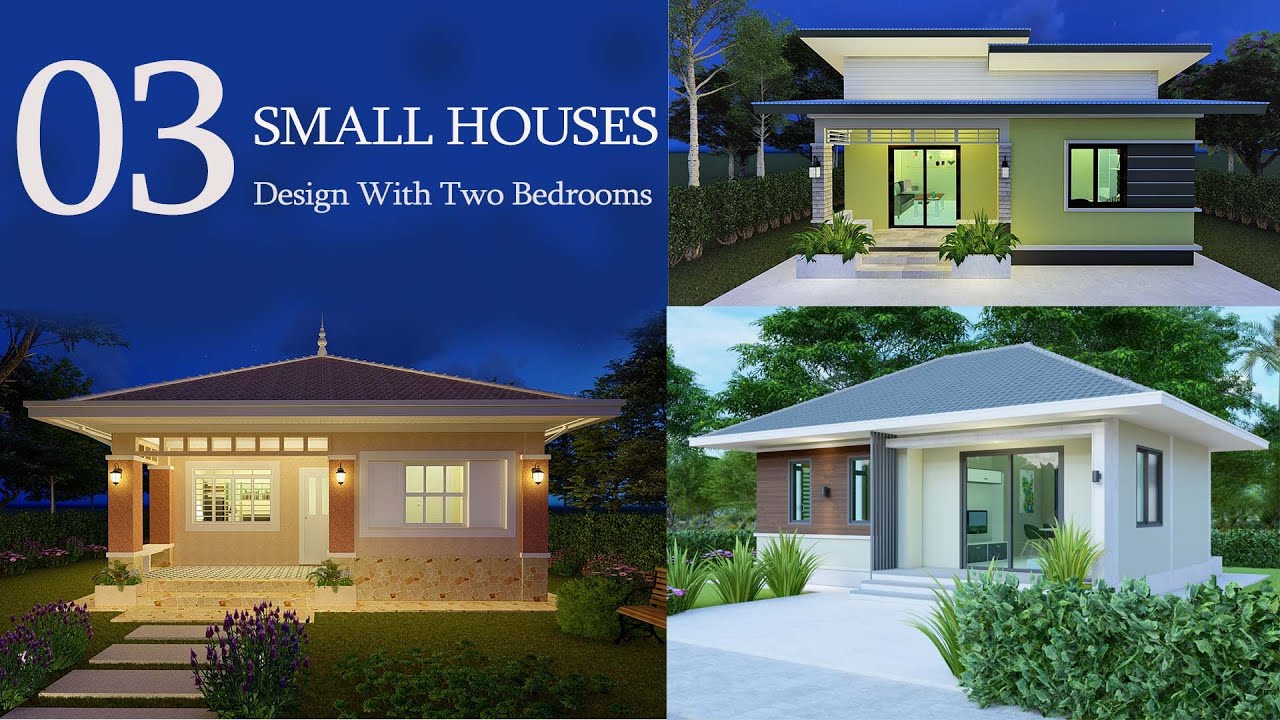 Let's see three small houses design with two bedrooms - YouTube