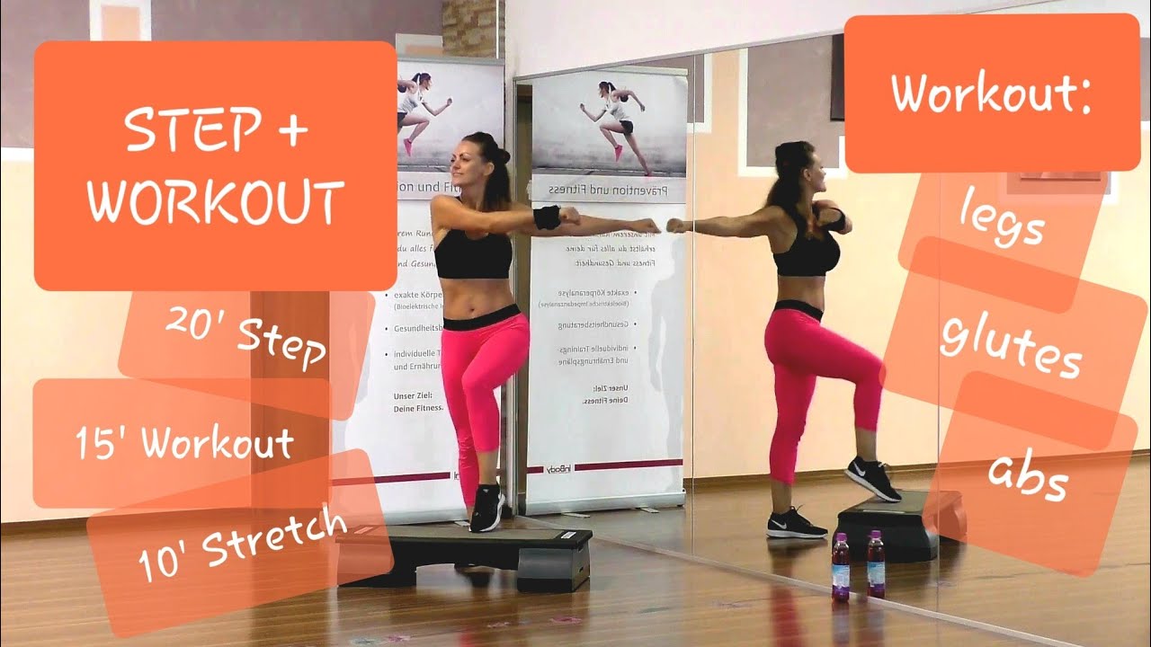 Einfache Stepchoreo + Workout für Anfänger / 20 min. Step + 15 Min ...