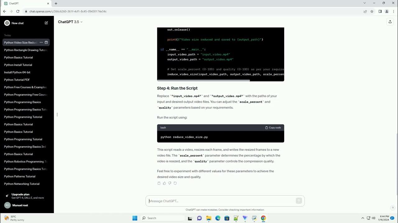 python reduce video size - YouTube