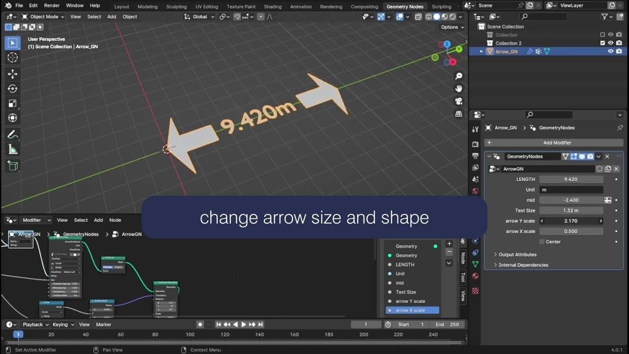 Parametric Arrow With Blender Geometry Nodes - YouTube