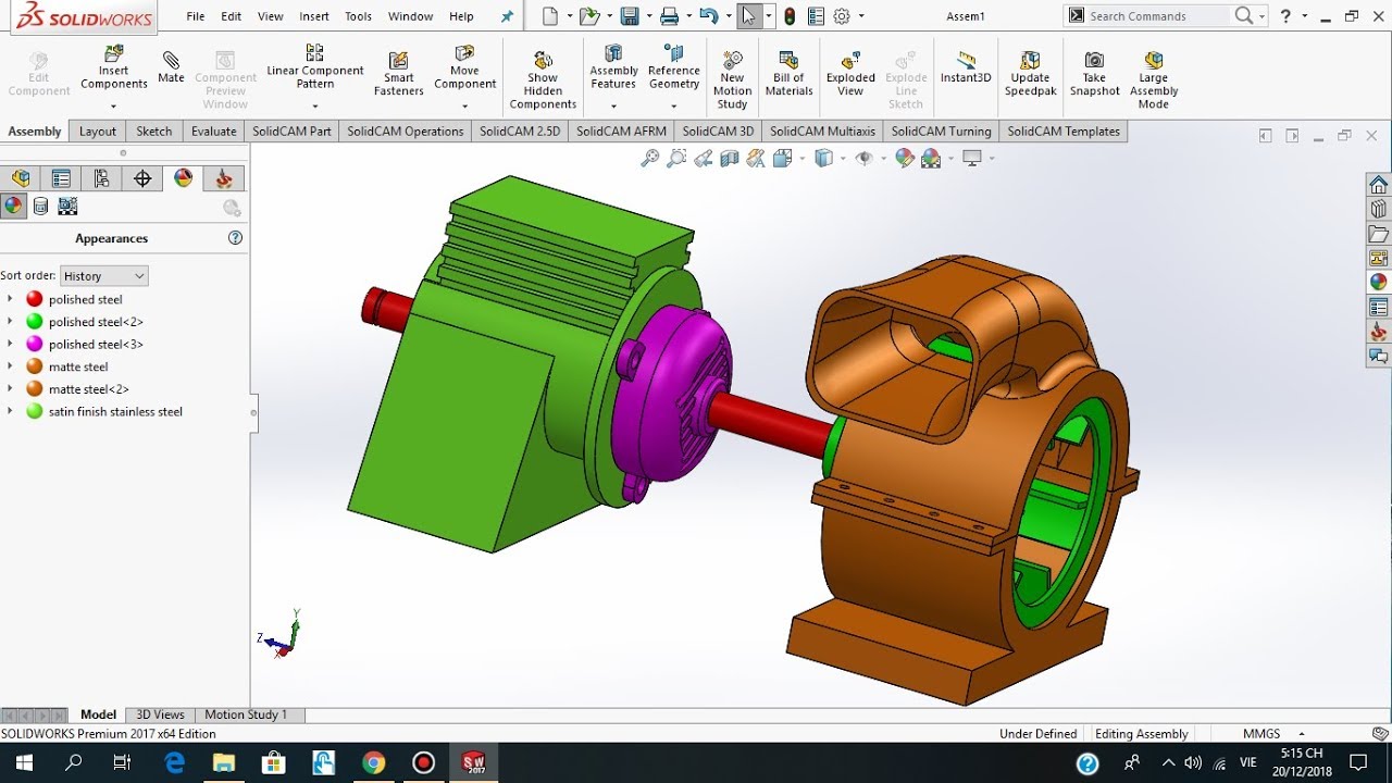 Hướng dẫn bài tập Motor Blower Assembly trên Solidworks _ Part 2 - YouTube