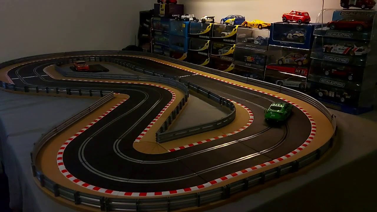 Scalextric Drifting Slow Motion Nissan Cars - YouTube