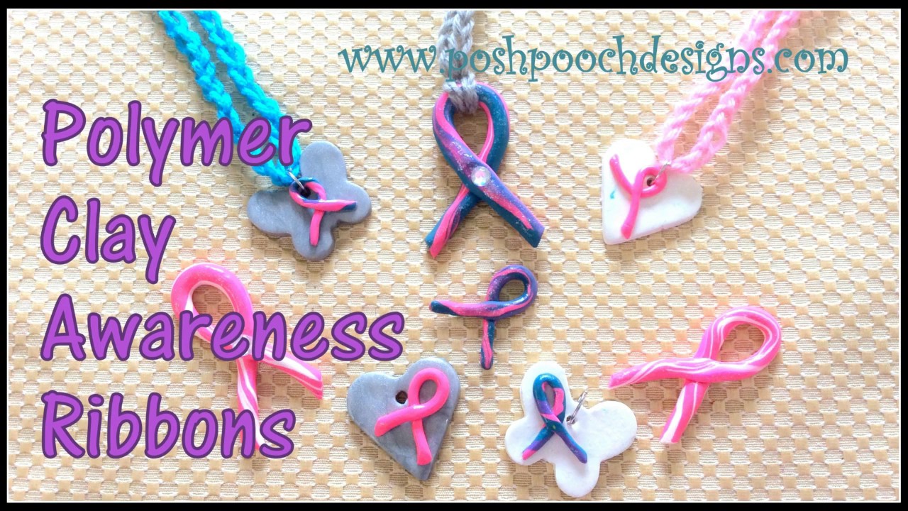 How To Make Polymer Clay Awareness Ribbons - YouTube