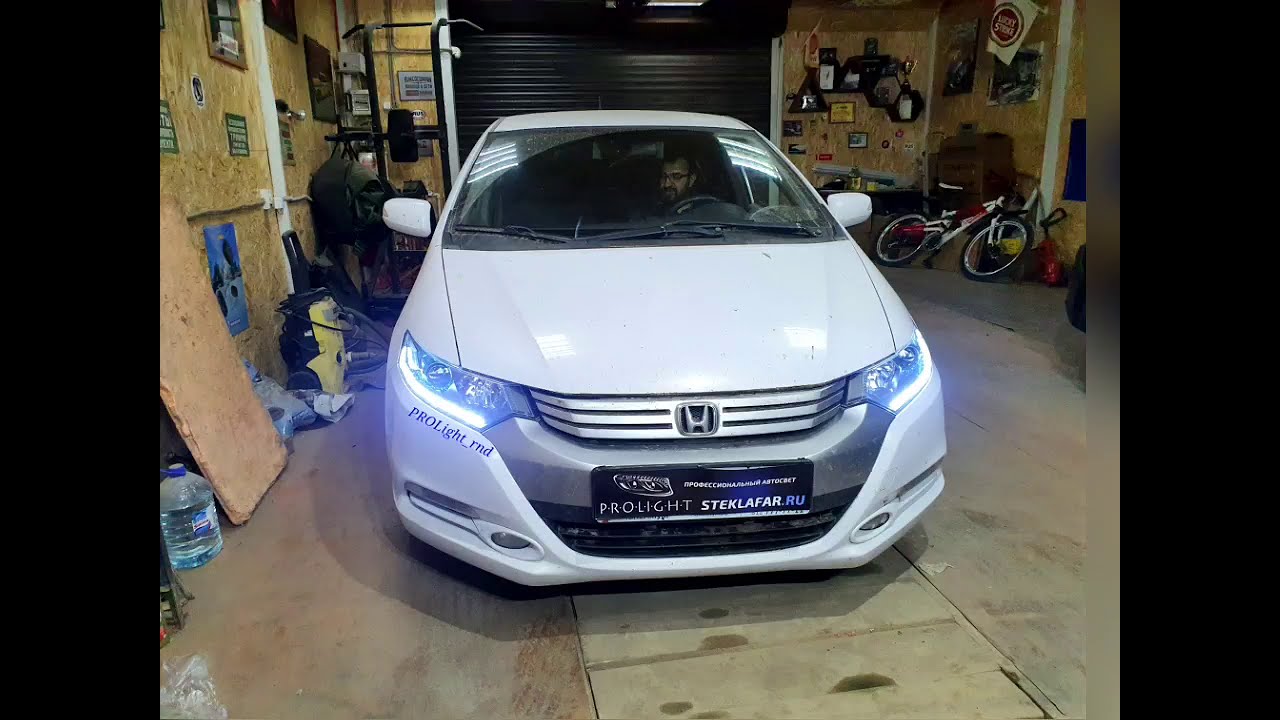 Honda Insight. Ужасный штатный свет заменили на биксеноновый + Led ДХО ...