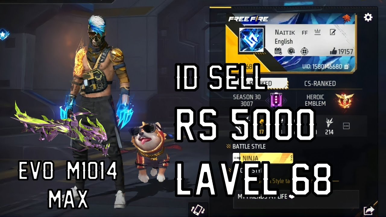 68 Level Free Fire Id Sale | FF Id Sale | Break Dancer Bundle | Evo Max ...