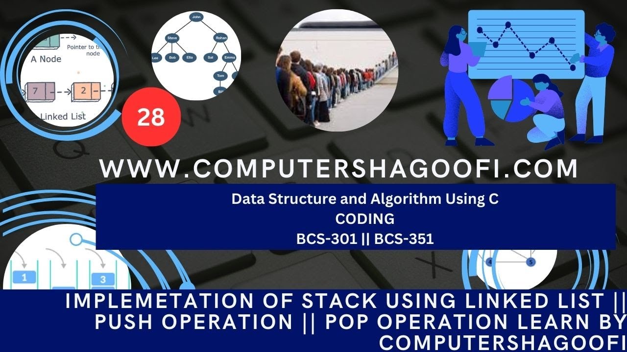 IMPLEMETATION OFSTACK USING LINKED LIST || PUSH & POP OPERATION ||BCS ...