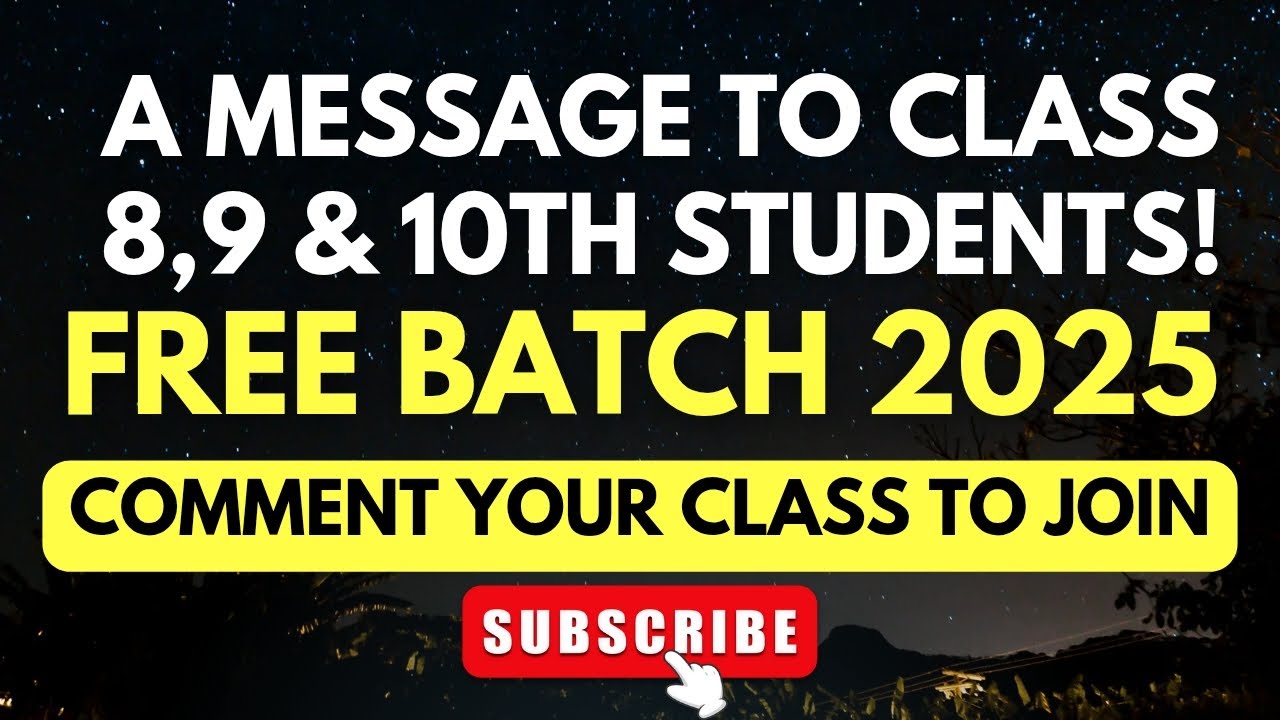😱Free Batch Announcement for Class 8,9 and 10 Science and Maths ...