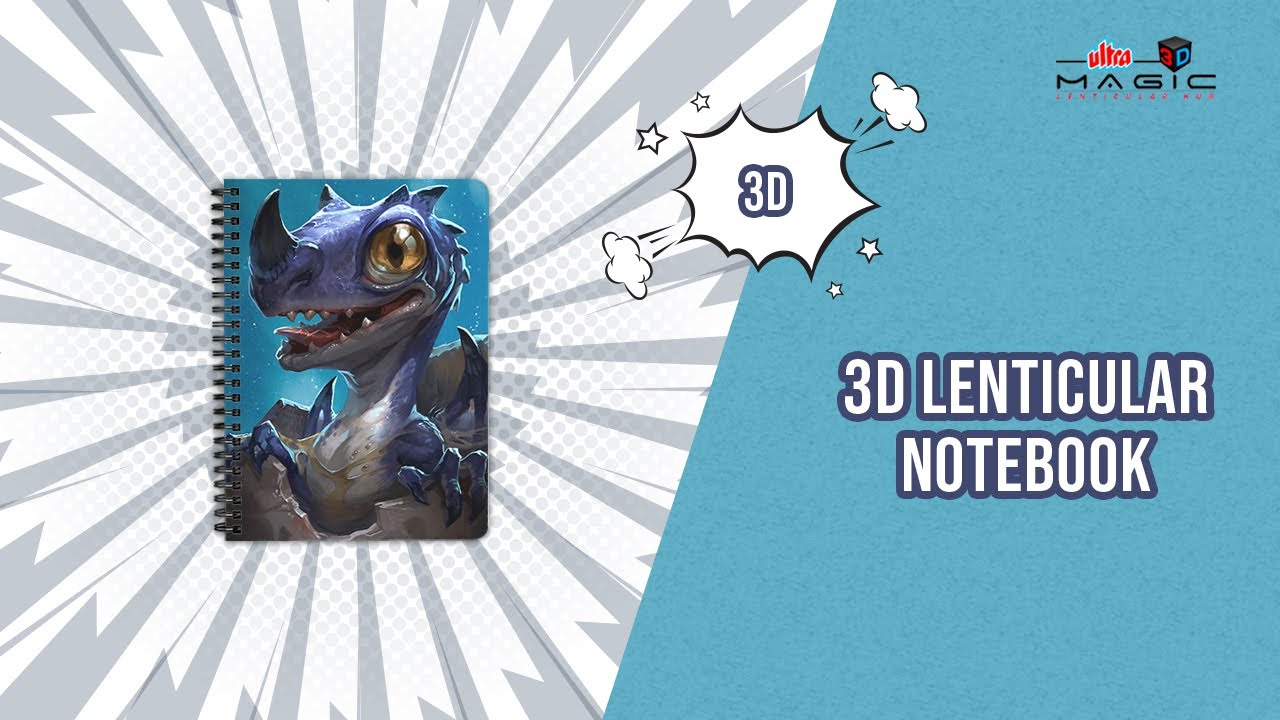 3D Lenticular A5 Notebook - Blue dinosaur| Online Shop | Ultra 3D Magic ...