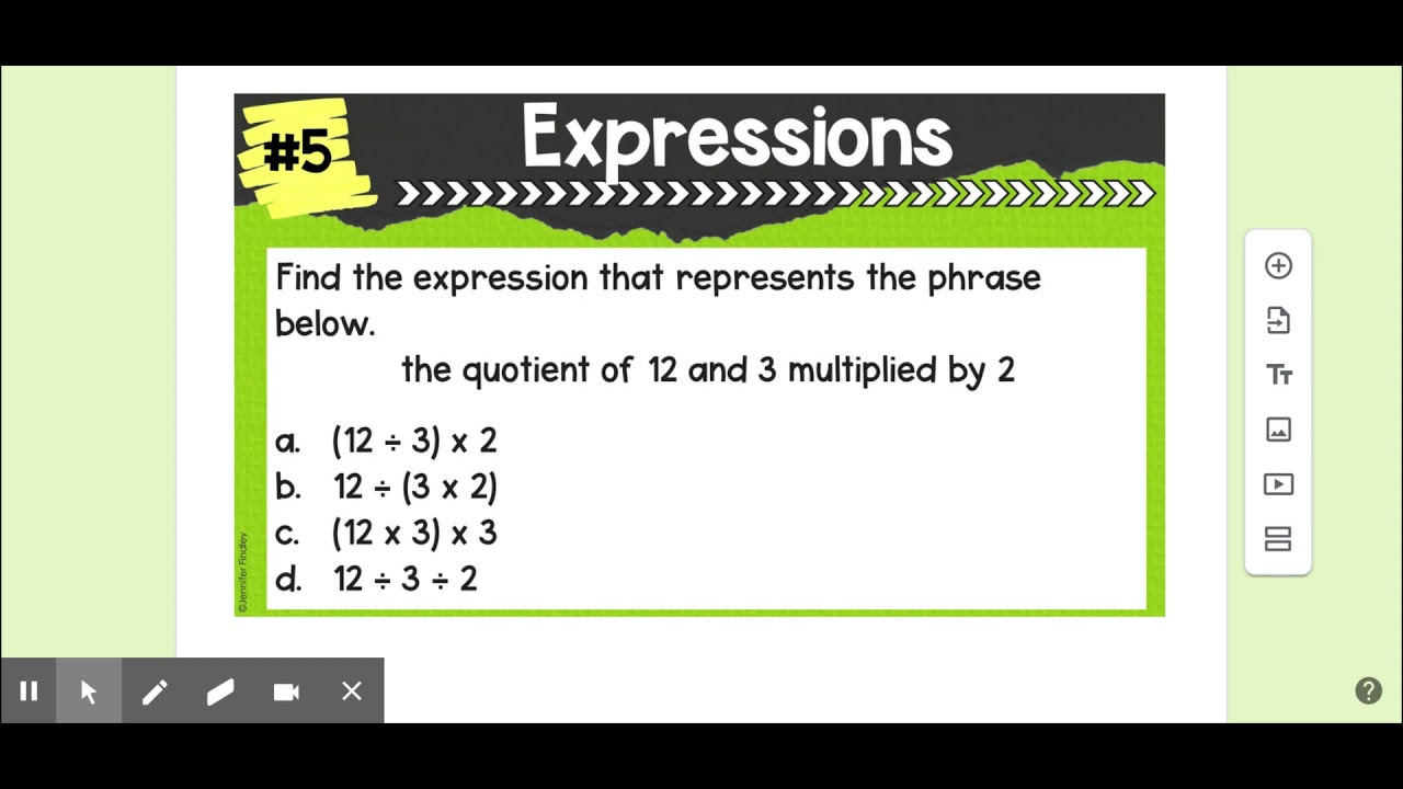 Expressions Exit Slip- Question 5 - YouTube