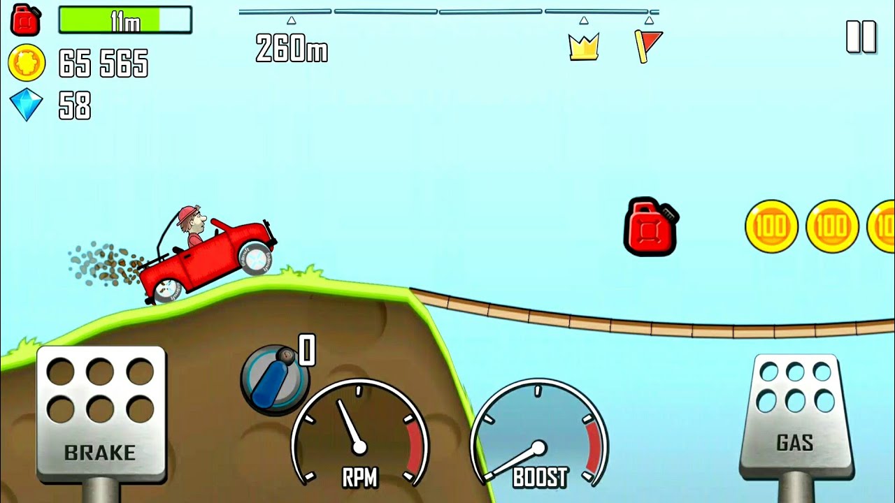 Hill clim racing/Car race game video - YouTube
