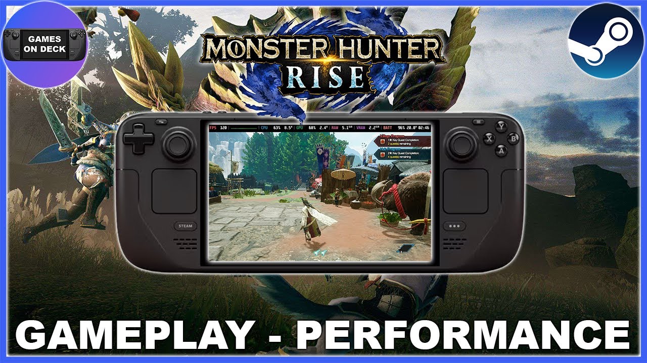 Steam Deck - Monster Hunter Rise - Gameplay & Performance on Steam OS ...