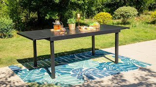 PHI VILLA 6-8 Person Metal Adjustable Outdoor Dining Table