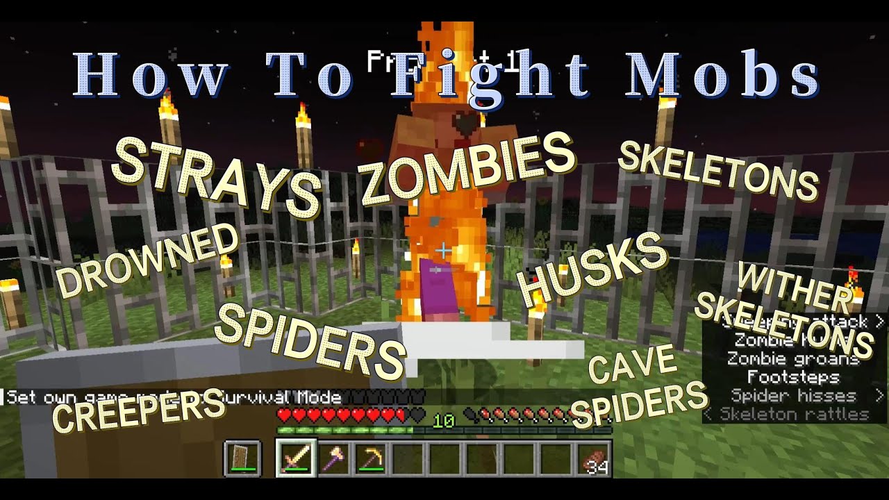 How to Fight 9 Different Mobs in Minecraft - YouTube