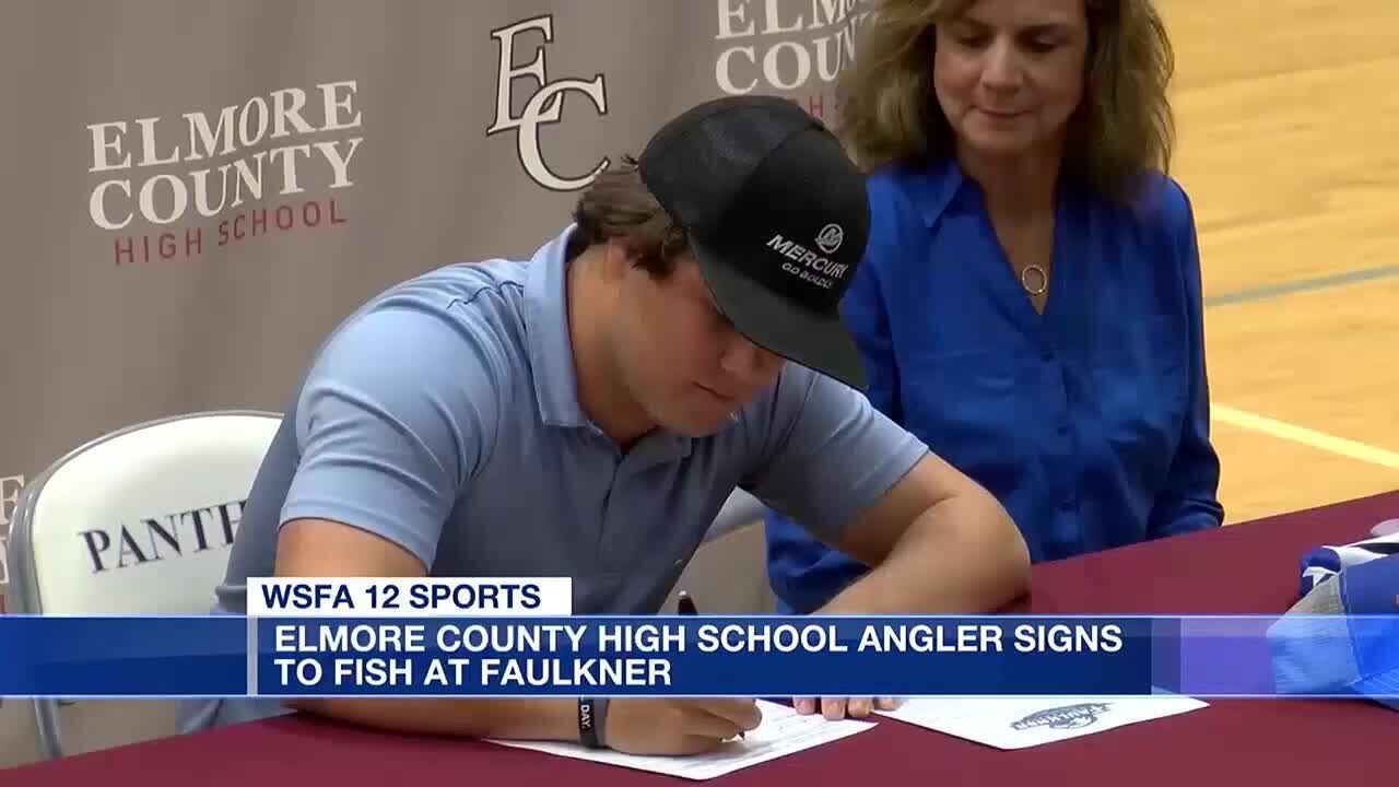 Elmore County High School angler signs with Faulkner - YouTube