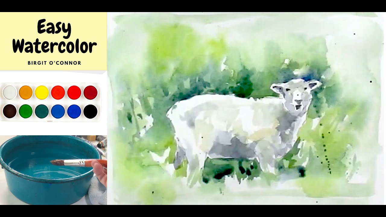 🐑 Paint a Sheep in Watercolor made Easy for Kids and Beginners - YouTube