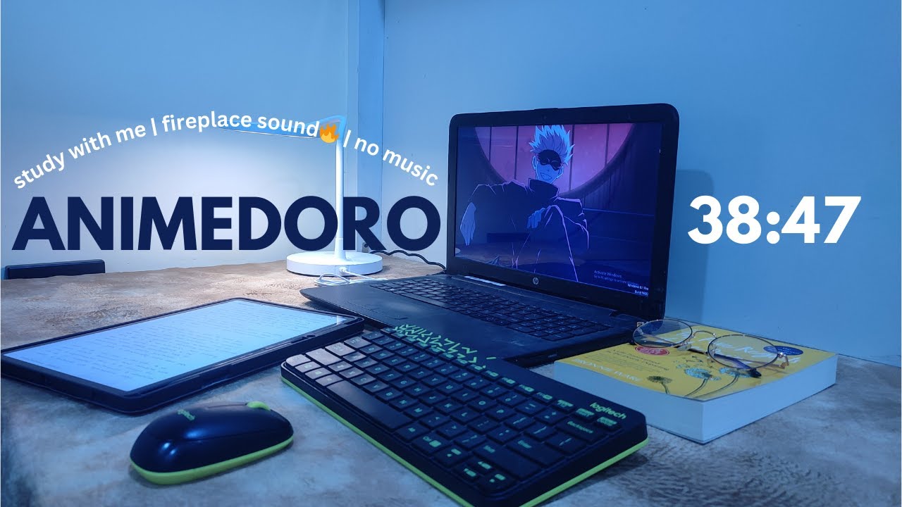 animedoro: study with me| no music| Fireplace sound🔥 40-20 pomodoro ...