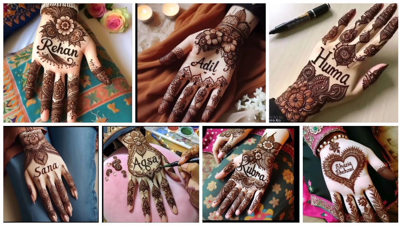 mehndi design with names || latest trendy mehndi design#2025# ...