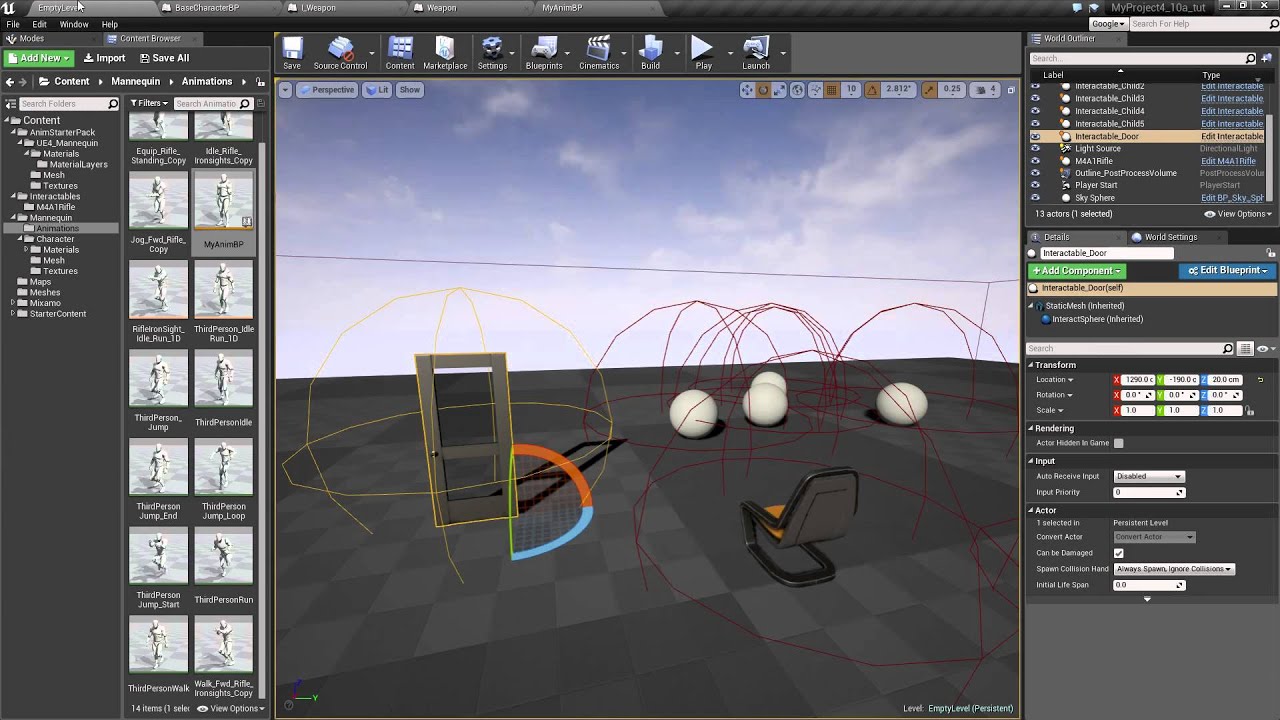 Part 11 - UE4 Equipping the weapon now with animation - YouTube