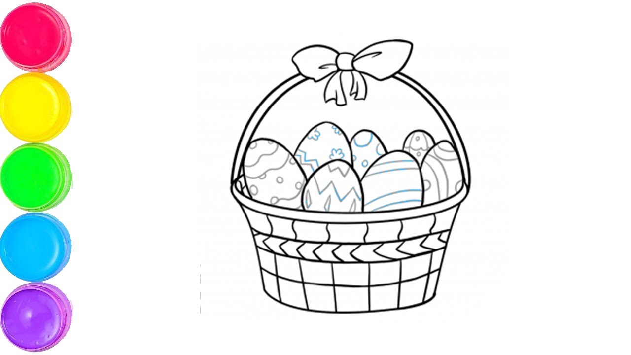 How to Draw an Easter Basket Step by Step - YouTube