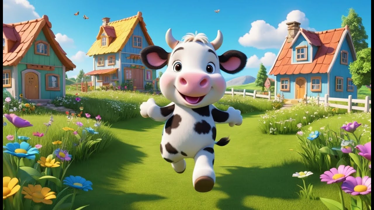 Baby Moo Moo Dancing | Cute Cow Dance Song for Toddlers | Fun Farm ...