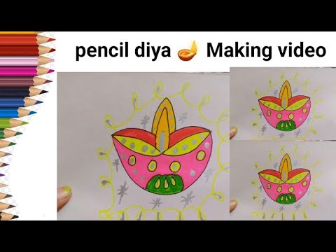 DIY Pencil Diya Making Video For Biggners|| Diya making for diwali ...