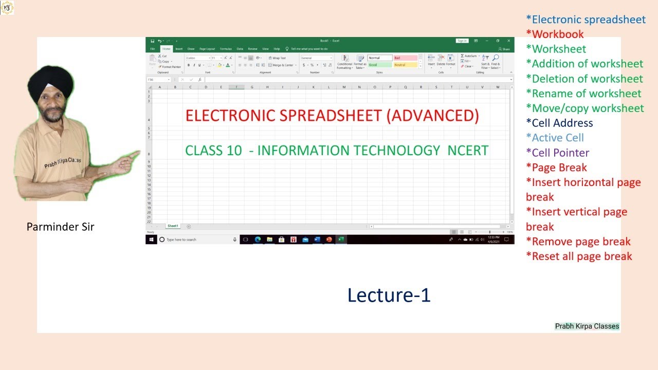 Electronic Spreadsheet (Advanced) Class 10 Information Technology Code 402 CBSE NCERT - YouTube