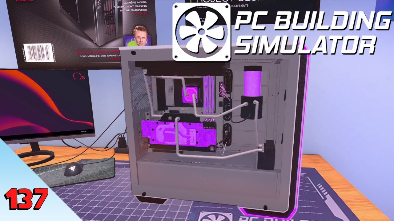 Custom Water-Cooled White & Purple PC Build!! PC Building Simulator ...
