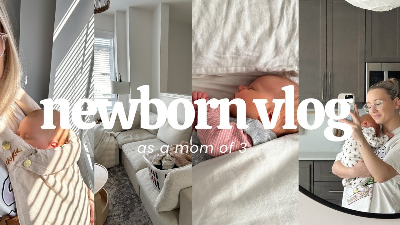 VLOG | baby girl is here, baking, juggling 3 kids alone, what was in my ...