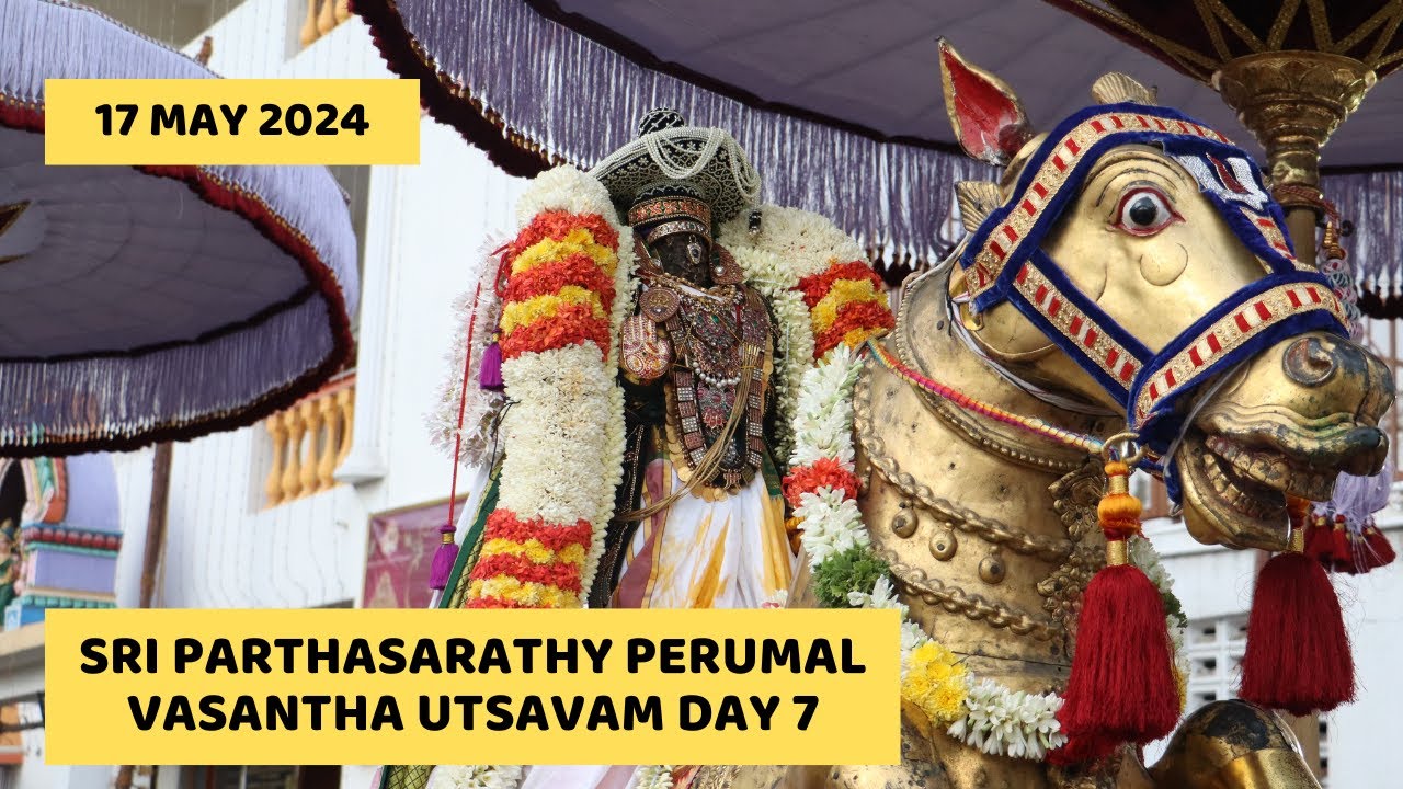 Kuthirai Vahanam Vasantha Utsavam Sri Parthasarathy Perumal Purappadu ...