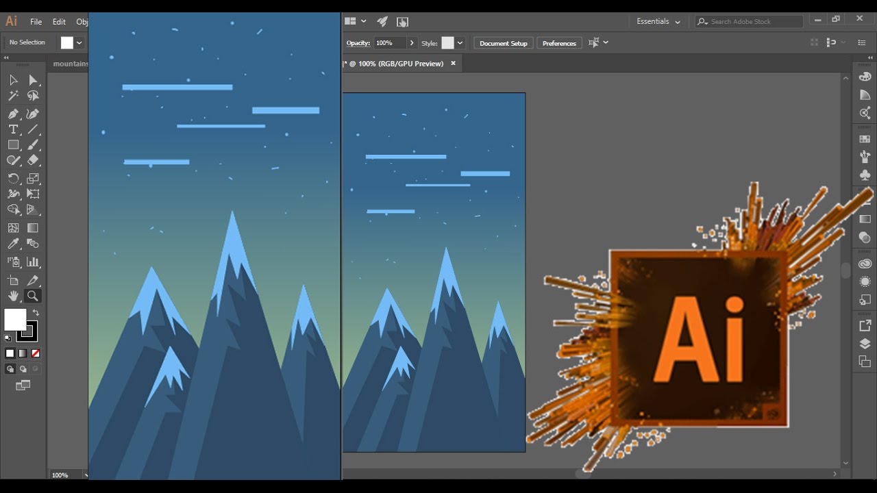 Adobe Illustrator - Making mountains with Pen tool - YouTube