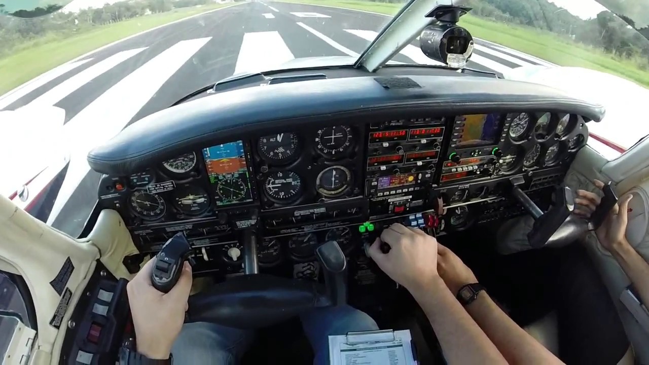 Seneca II Takeoff - Pilot View - YouTube
