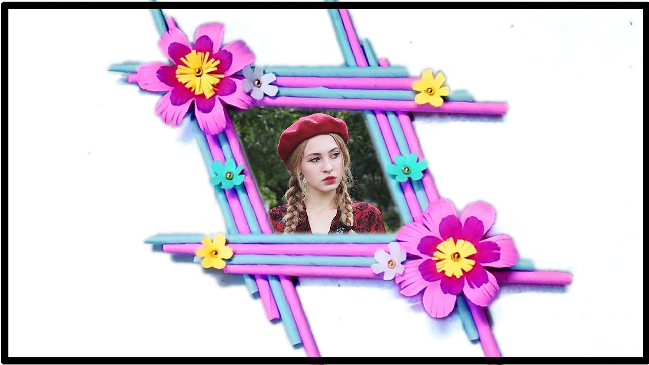 how to make photo frame/photo frame/paper craft/photo frame ideas/diy ...