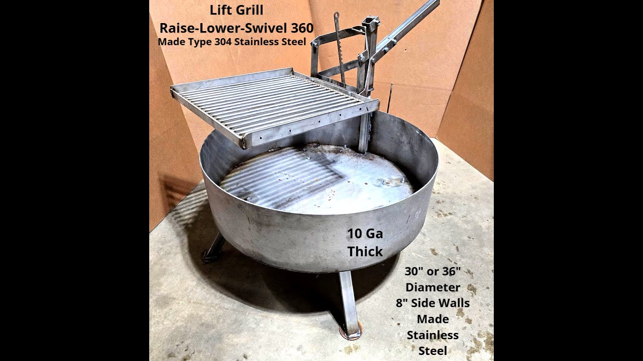 Lift - Raise - Swivel. Unique Fire Pit Cooking Grill. - YouTube