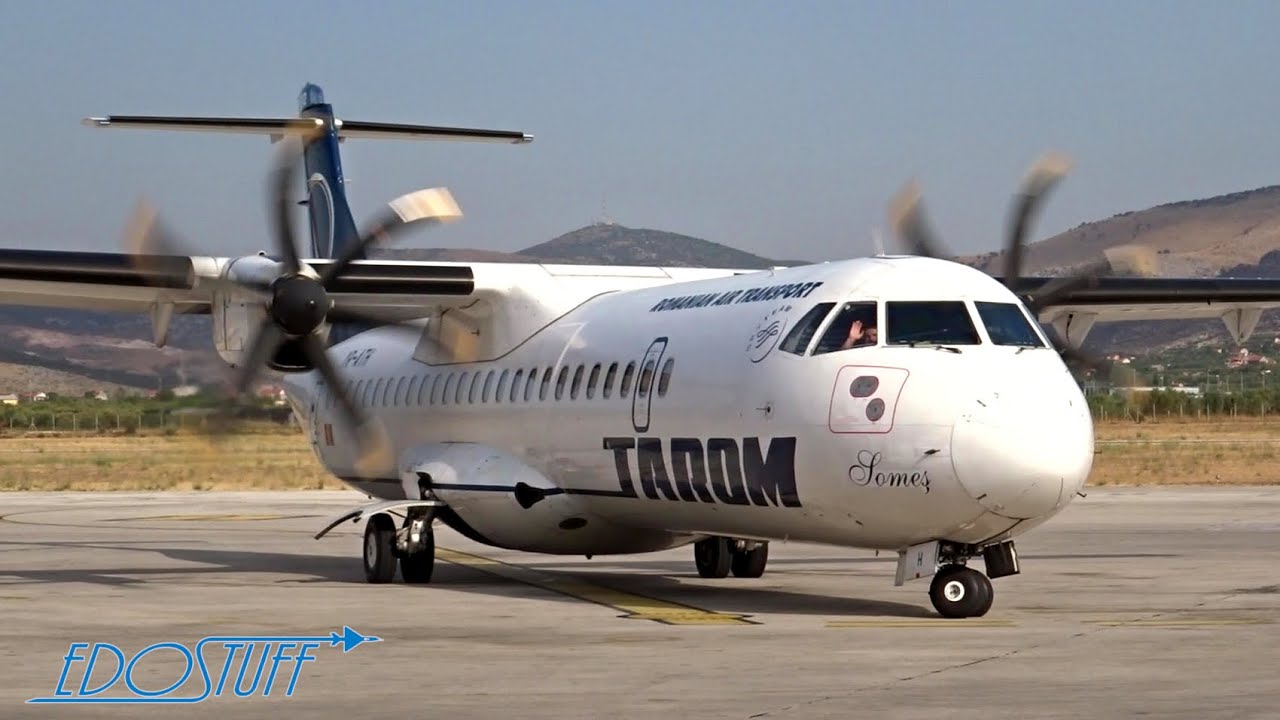 Friendly Tarom Pilot - ATR-72-500 YR-ATH Takeoff - Split Airport SPU ...