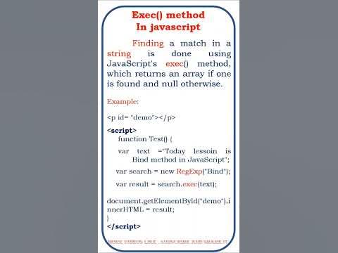 exec() method in JavaScript @ensolutions5210 #coding #javascriptcore #java #jscript #class - YouTube