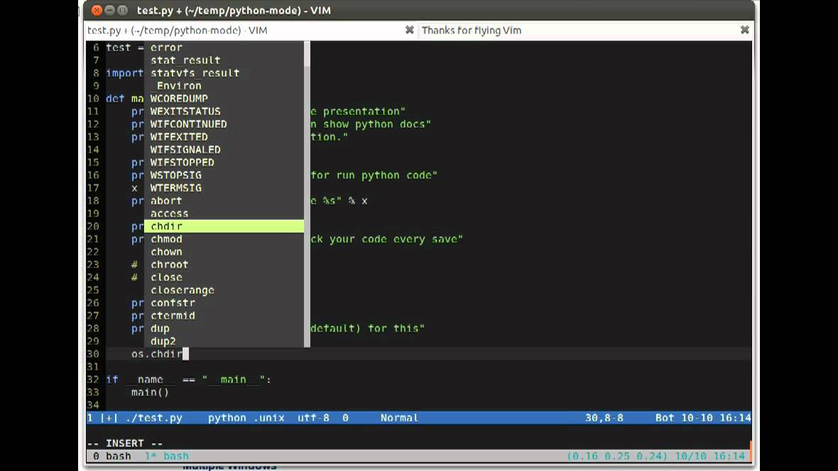 VIM Python-mode - YouTube