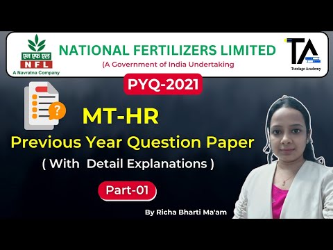 NFL MT-HR PYQ 2021 (Part-01)||NFL HR Previous Year Questions Paper with ...