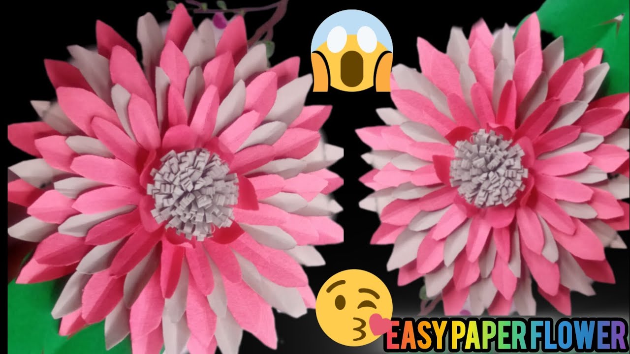 How To Make Easy Paper Flower/ A4 sheet Paper Flower/ Diy Paper Flower ...